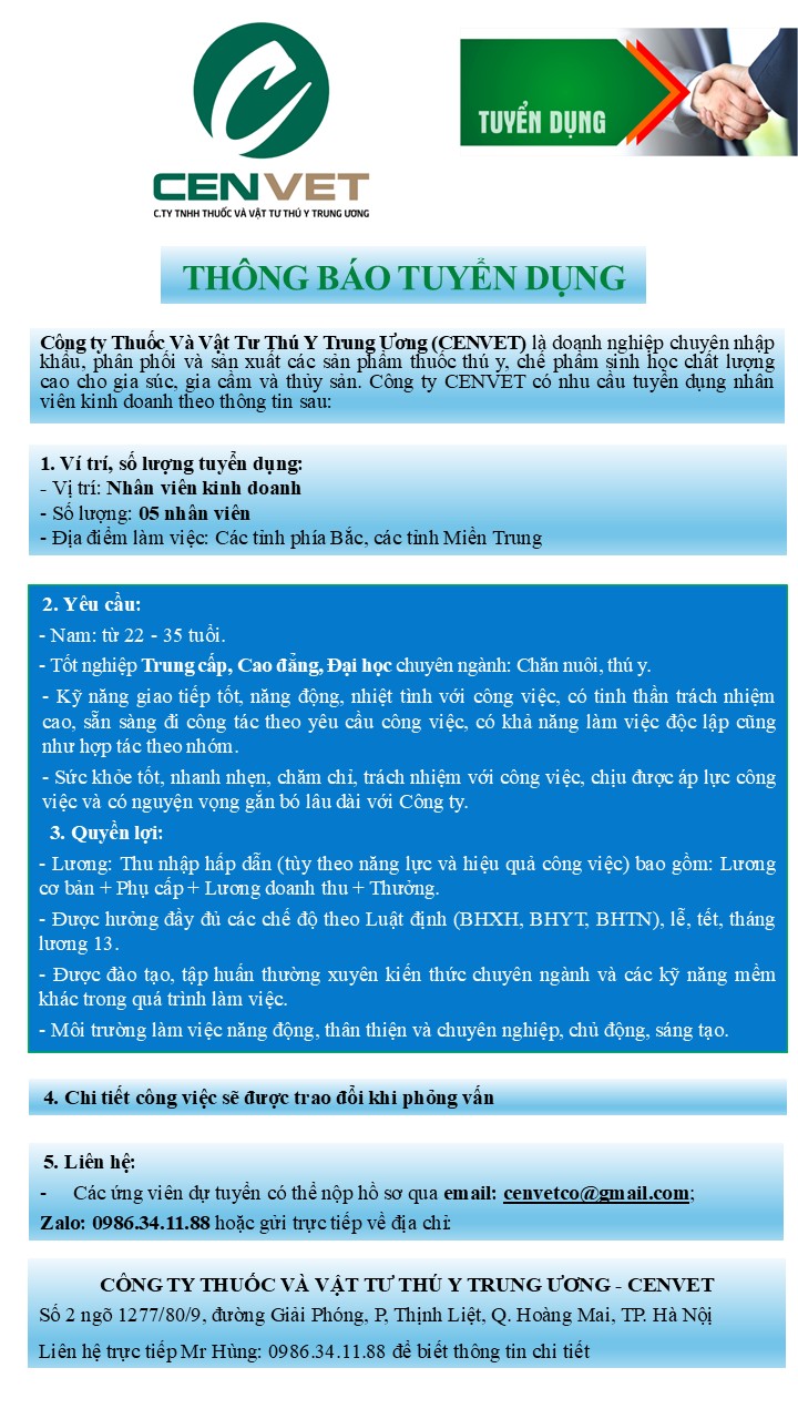 Công ty Thuốc Và Vật Tư Thú Y Trung Ương (CENVET)